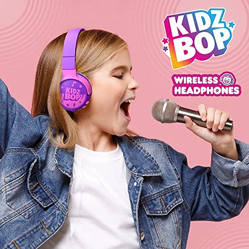 Kidz Bop Bluetooth Headphones for Kids | Hi-Def Microphone & Speakers | 94dB Volume Limiting | Wireless | Adjustable | School Use | Christmas 2022 Present | Gift 3 4 5 6 7 8+ Year Old Girls Boys