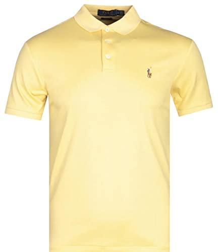 POLO RALPH LAUREN Men's Big and Tall Short Sleeve Pima Soft-Touch Polo Shirt (3XB, FallyellowSigPony)