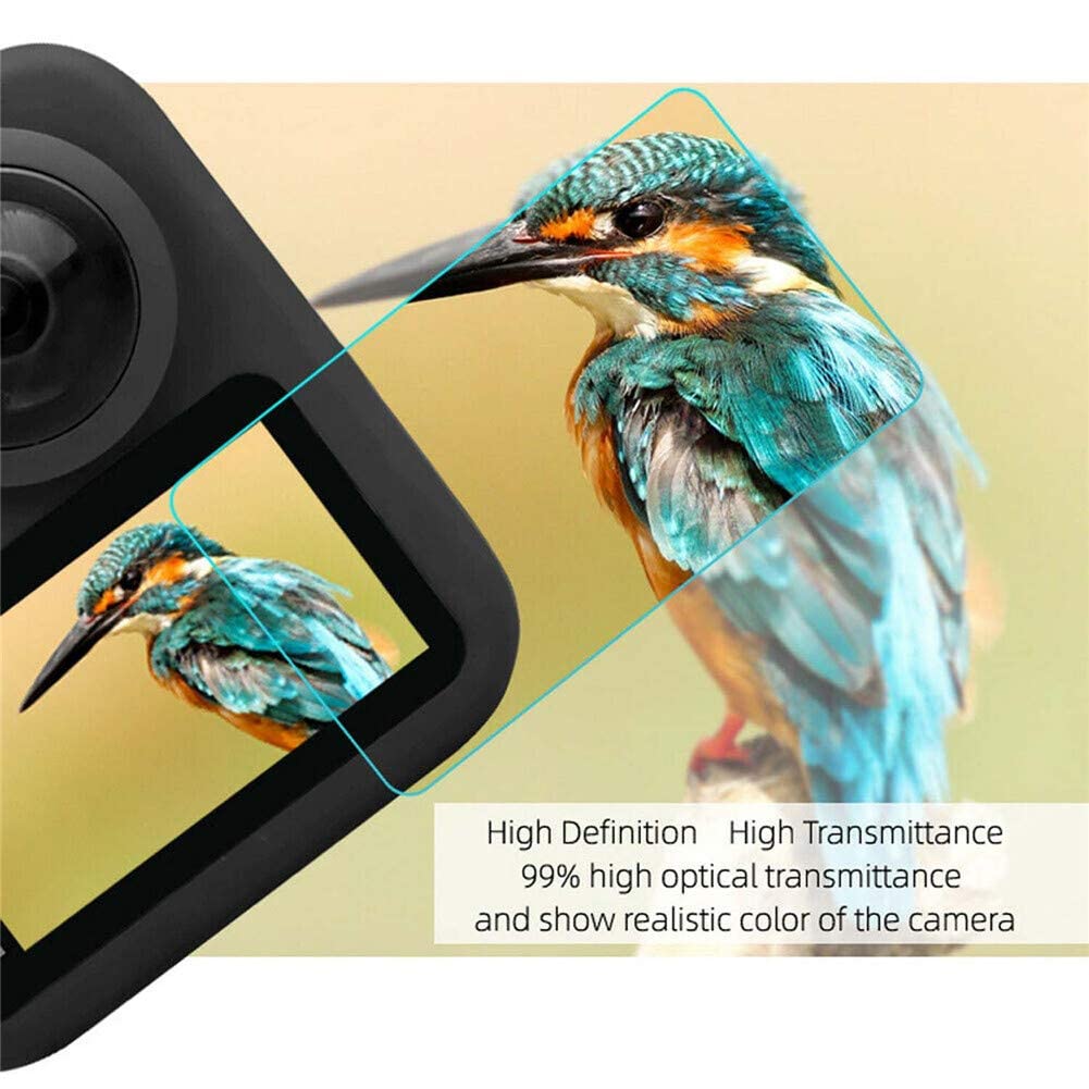 PCTC Screen Protector Compatible for GoPro Max 360 Waterproof Action Camera, Ultra Clear Tempered Glass Screen Protector Easy to Install(3 PCS)