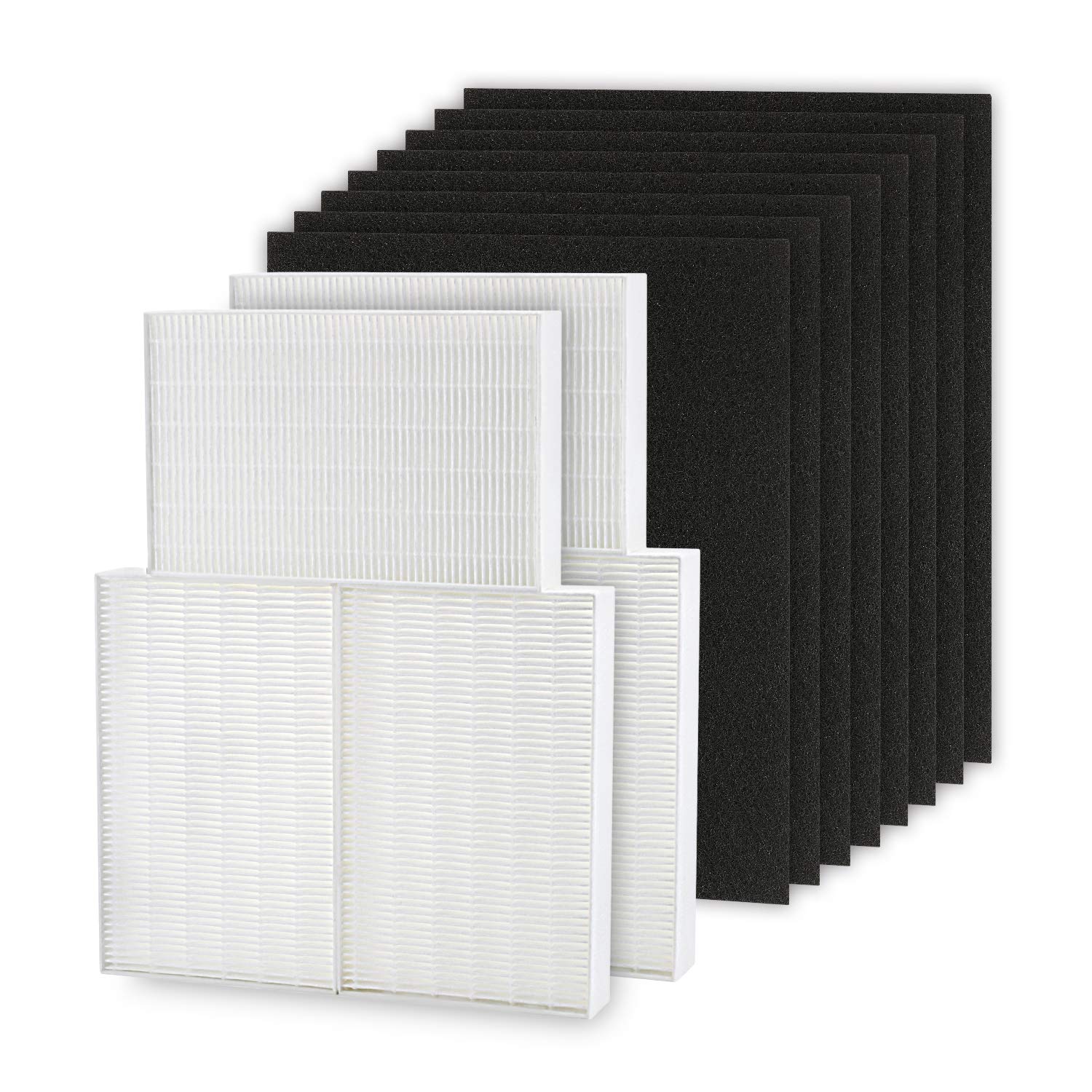 Cabiclean HPA300 Replacement Filters 3 Pack HEPA Replacement Filter R and 4 Precut Activated Charcoal Pre Filters Compatible for Honeywell R Filter and Prefilter A, HRF-R3, HRF-R2, HRF-R1, HRF-AP1