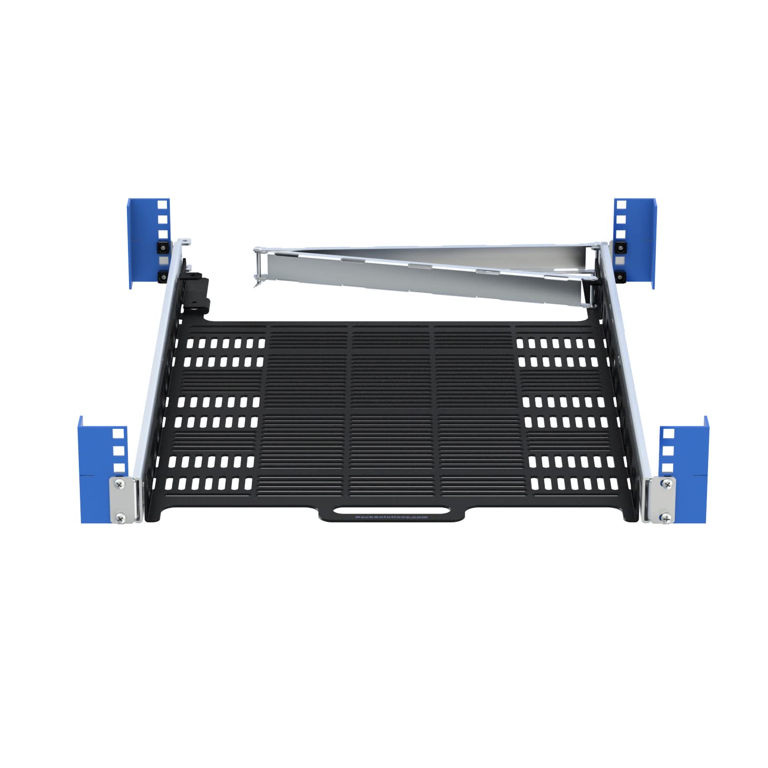 RackSolutions 1U Adjustable Vented 19 Inch Sliding Server Rack Mount Shelf with Cable Management Arm 24 Inch Deep