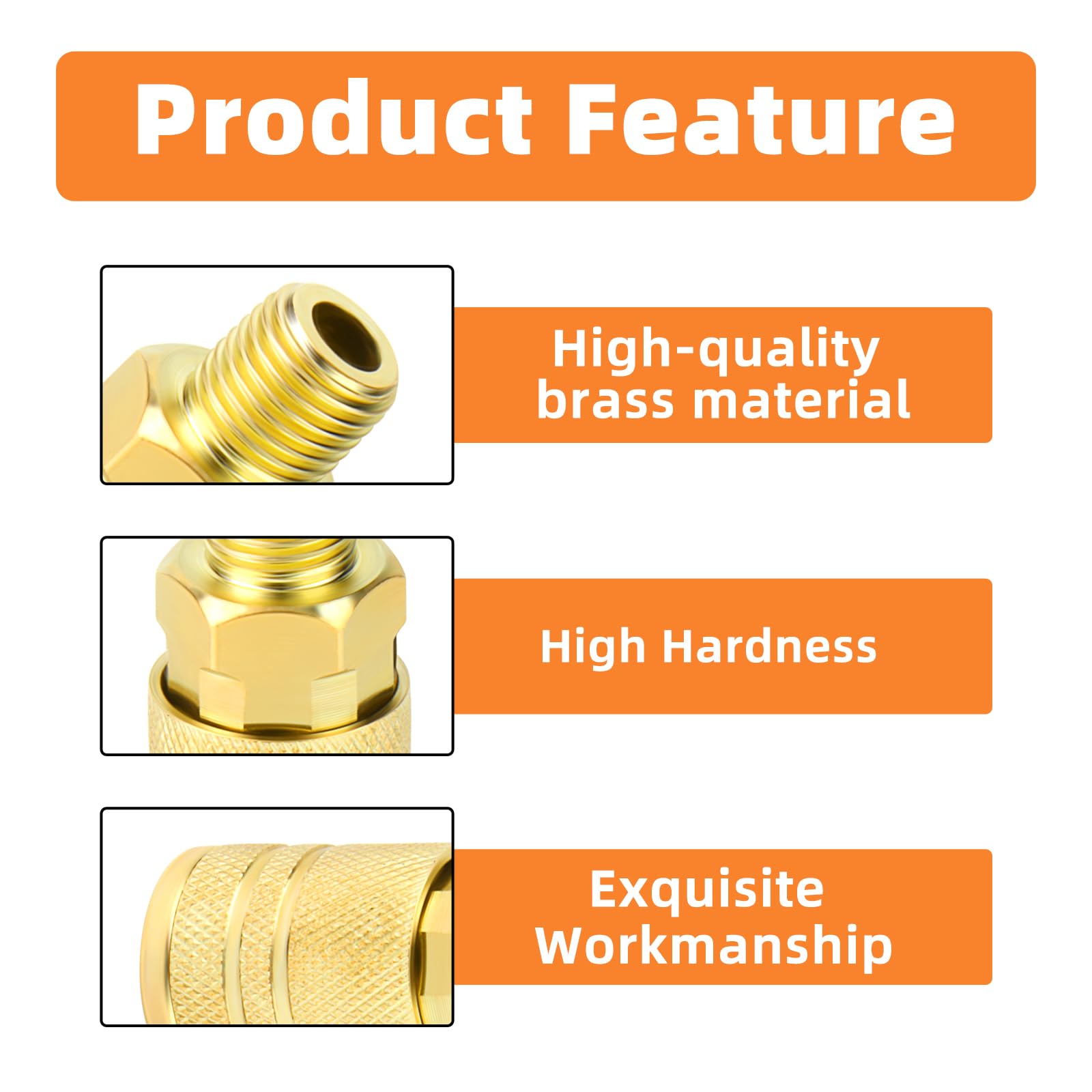 GASHER 12PCS 1/4-Inch Male Industrial Coupler,1/4 Inch NPT Male Threads Size, Quick Connect Air Coupler