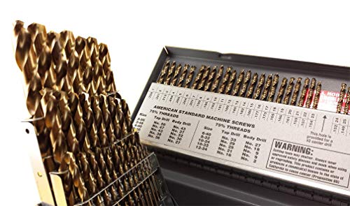 Drill Hog 115 Pc Drill Bit Set Cobalt M42 Fractional Letter Number