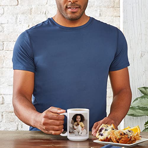 Let's Make Memories Personalized Photo Mug with Message - 11oz - Black Handle - For Father's Day/For Dad