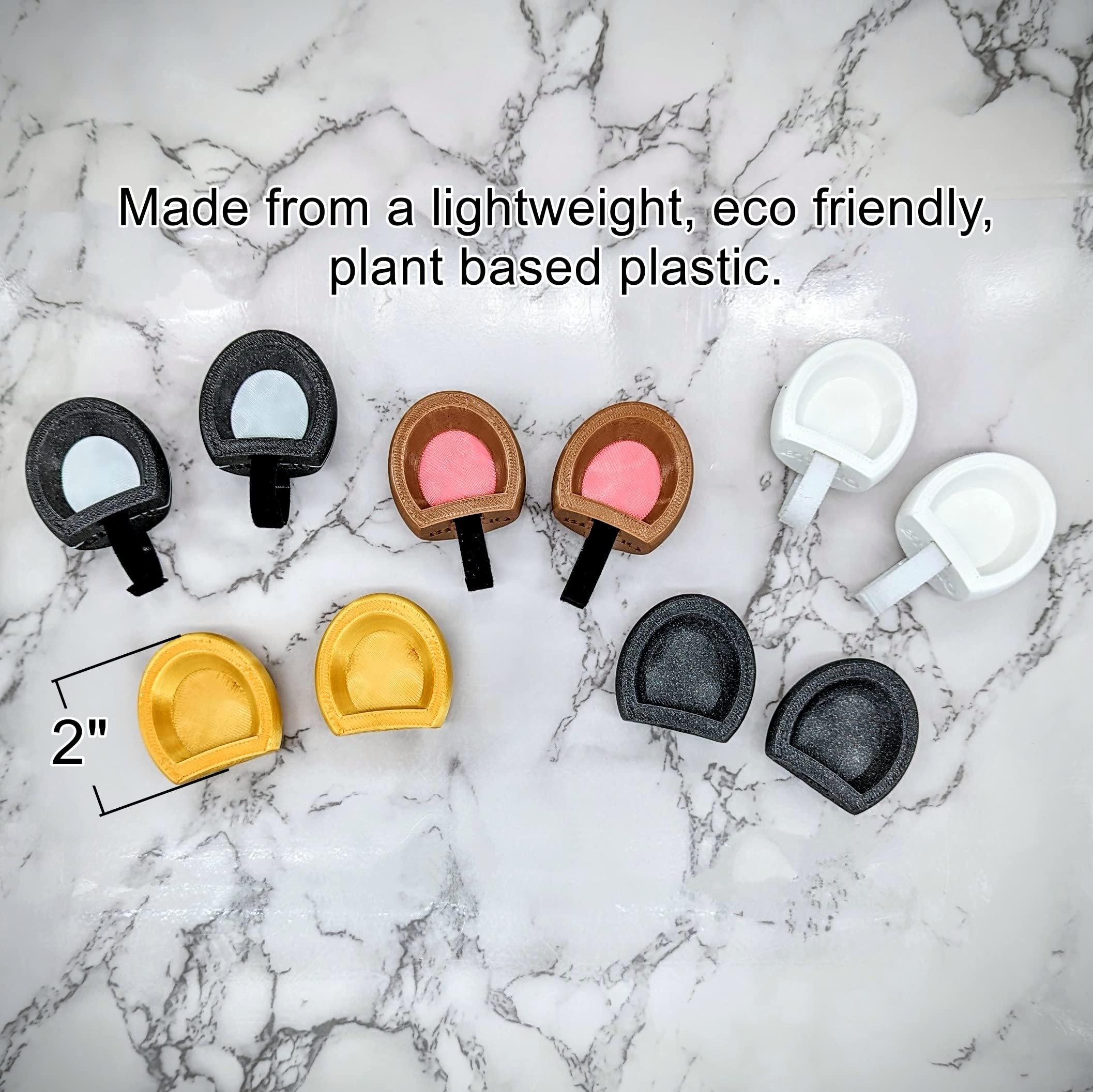 BeamTeam3D Bear Ears for Headphones - Adorable Brown and Panda Bear Headphones Attachment in Various Colors with Self Fastener - Bear Ears for Gamers and Streamers (Sparkle Black/White)