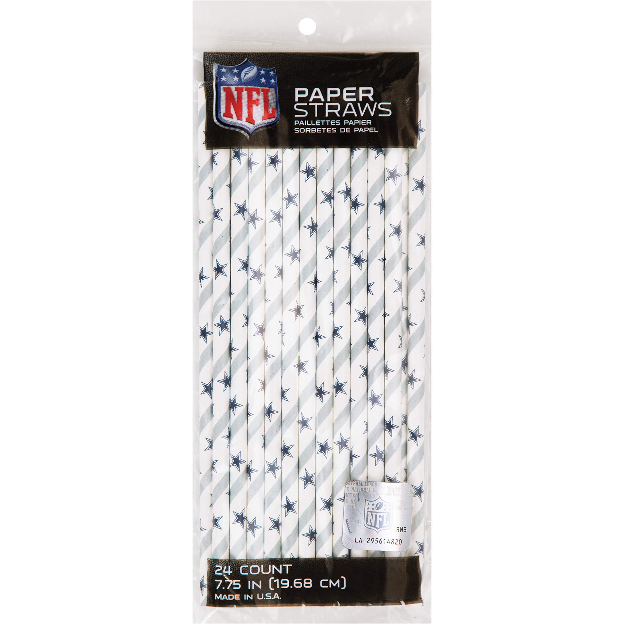 Creative Converting Officially Licensed NFL Paper Straws, 24-Count, Dallas Cowboys -