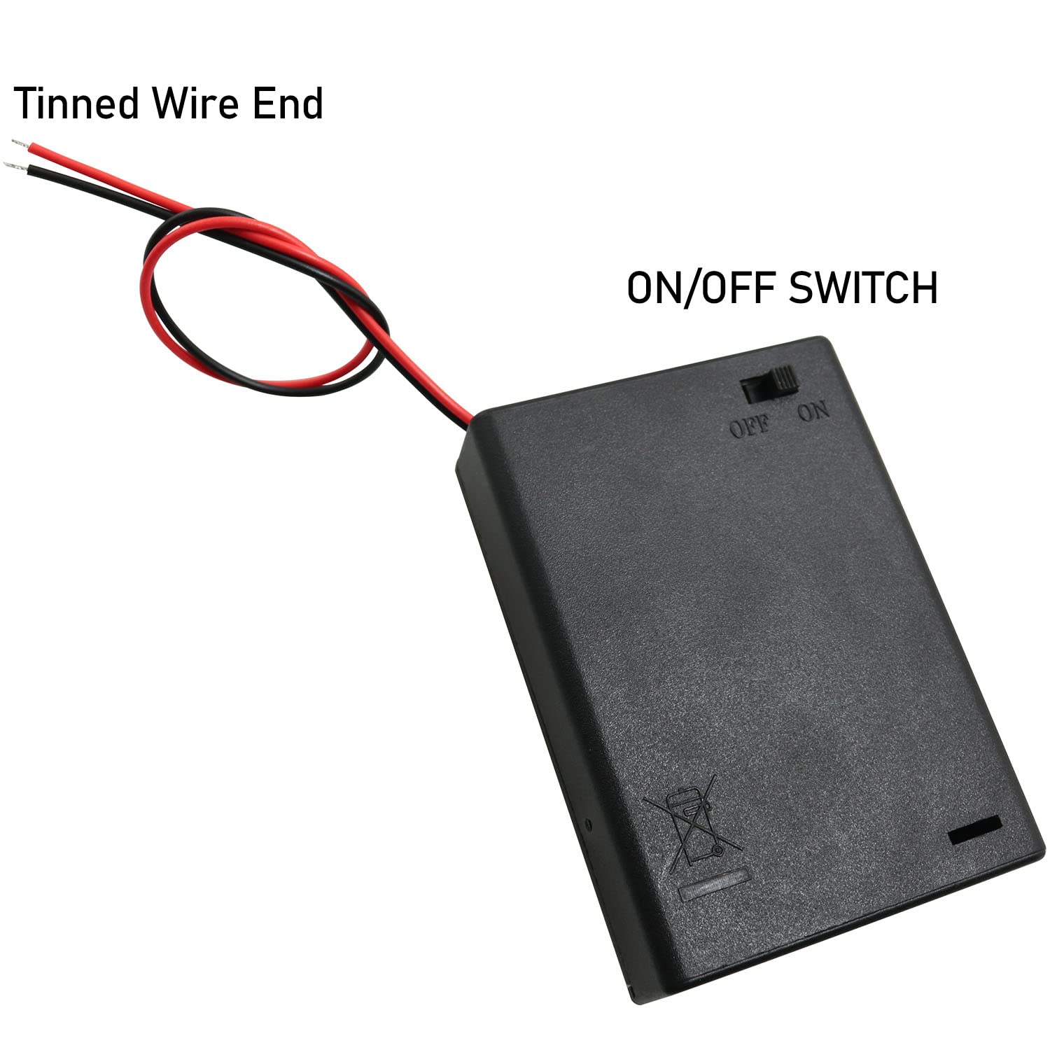 LUORNG 4PCS 4.5V Battery Holder with Switch, 3 AA Battery Holder with Switch and Cover, Battery Holder Case with Wire Leads and ON/Off Switch