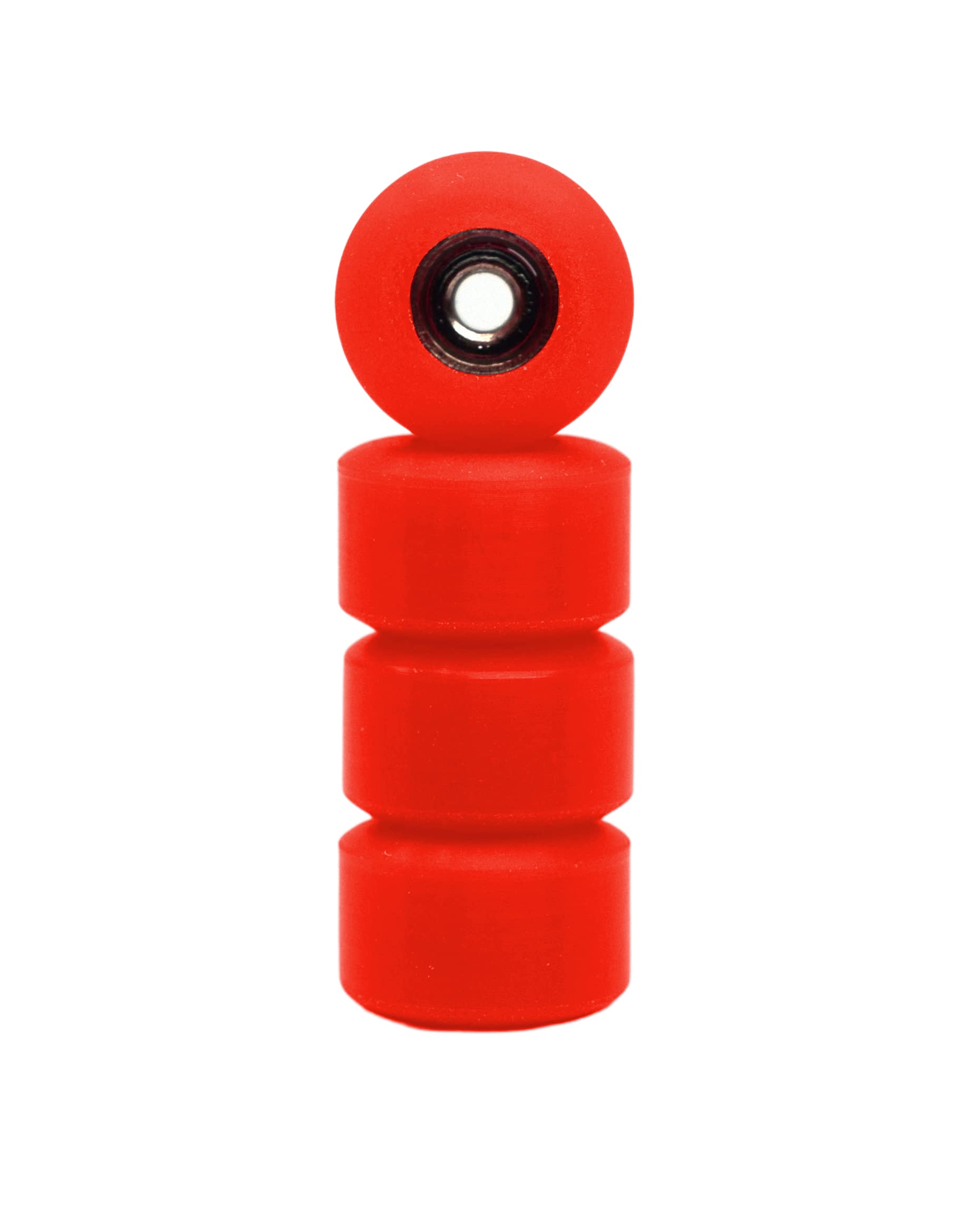 Teak Tuning Apex 71D Urethane Fingerboard Wheels, New Street Shape, 7.7mm Diameter, Ultra Spin Bearings - Made in The USA - Lava Orange Colorway
