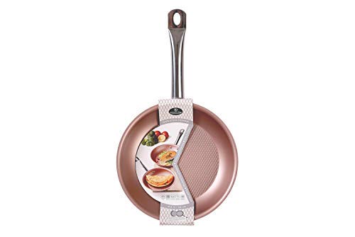 Culinary Edge 3D Diamond Textured Bottom 9.5-Inch Nonstick Oven/Dishwasher Safe Fry Pan - Rose Gold