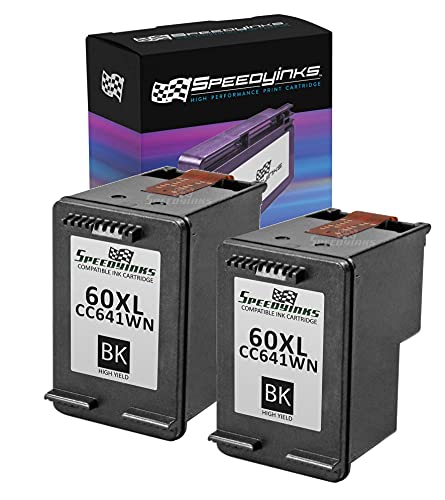 SPEEDYINKS Remanufactured Ink Cartridge Replacement for HP 60XL High Yield (2 Pack - Black) for use in HP Photosmart, Envy e All-in-one, and Deskjet Printers