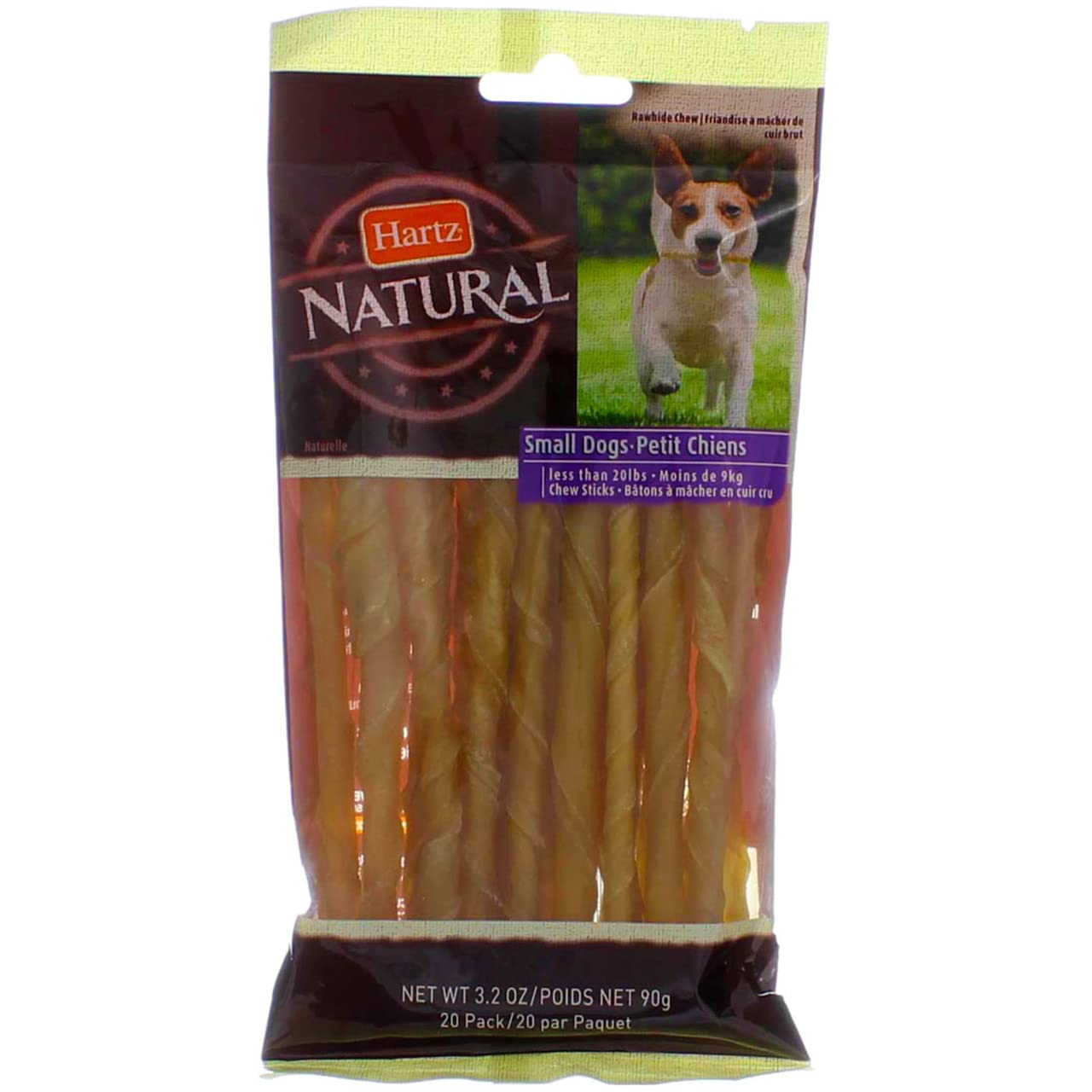Hartz Natural Munchy Rawhide Chews for Small Dogs, 20 Count (Pack of 3)