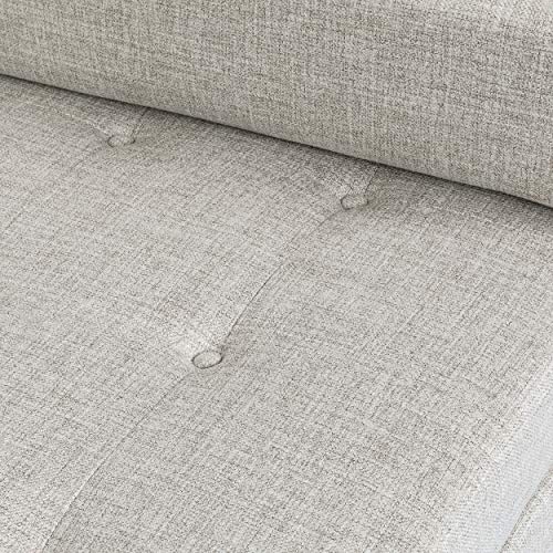 Christopher Knight Home Keairns Chaise Lounge, Fabric, Beige + Dark Walnut with Golden