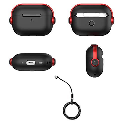 for Airpods Pro 2nd Case,Cover for airpod Pro 2 TPU+PC Material,Shock-Proof and Drop-Proof for Air pods Pro2 (Black+red)