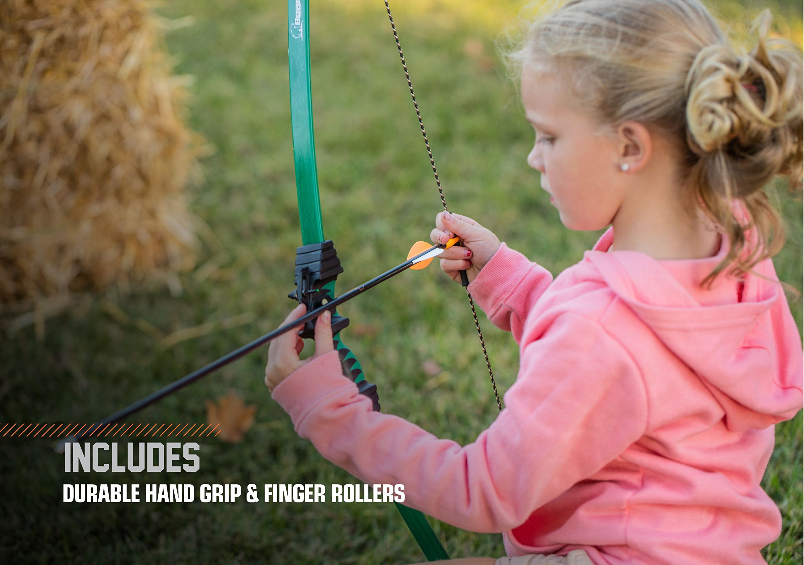 Bear Archery Goblin Bow Set for Youth, Recommended Ages 4-7, Ambidextrous, Continuous Draw Weight Up to 15-18 lb., Continuous Draw Length Up to 22-24-inches