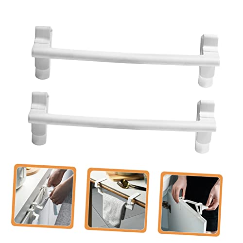 Garneck 8 Pcs Door Hook Towel Rack Black Kitchen Towels Towel Shelf Towel Rod Wall Towel Holder Bath Towel Bars Towel Plastic Holder Towel Hanging Rack Abs Plastic Shelf No Trace White