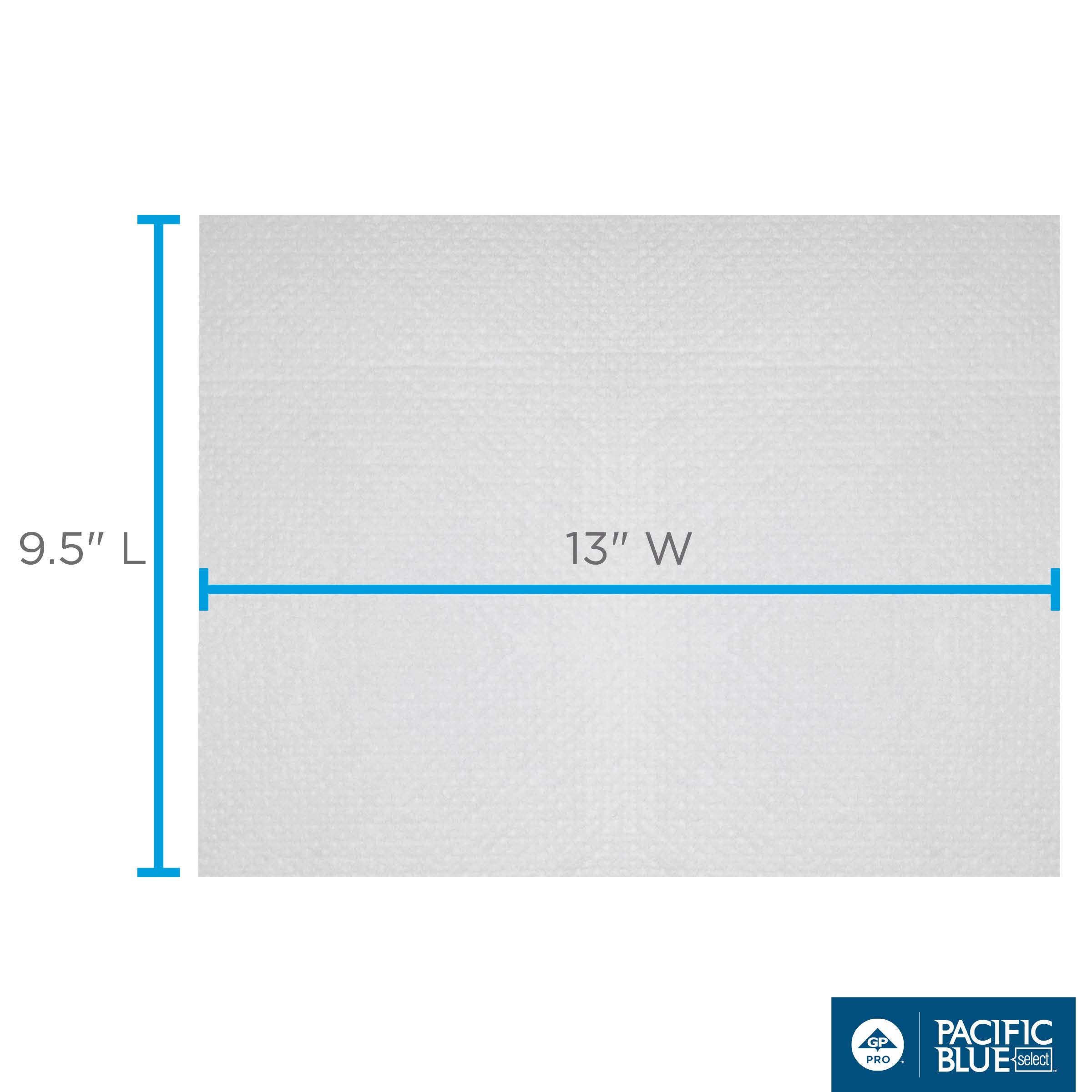 Pacific Blue Select‚ A400 Disposable Patient Care Washcloth by GP PRO (Georgia-Pacific), 80535, 1/4-Fold, White, 50 Towels Per Pack, 20 Packs Per Case, Towel (WxL) 9.5" x 13"