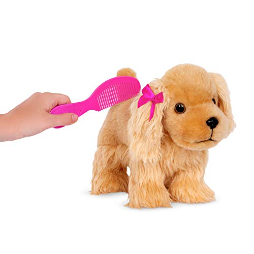 Pucci Pups - Gold & Pink Heart Print Glam Bag w/Cocker Spaniel, 8 inches