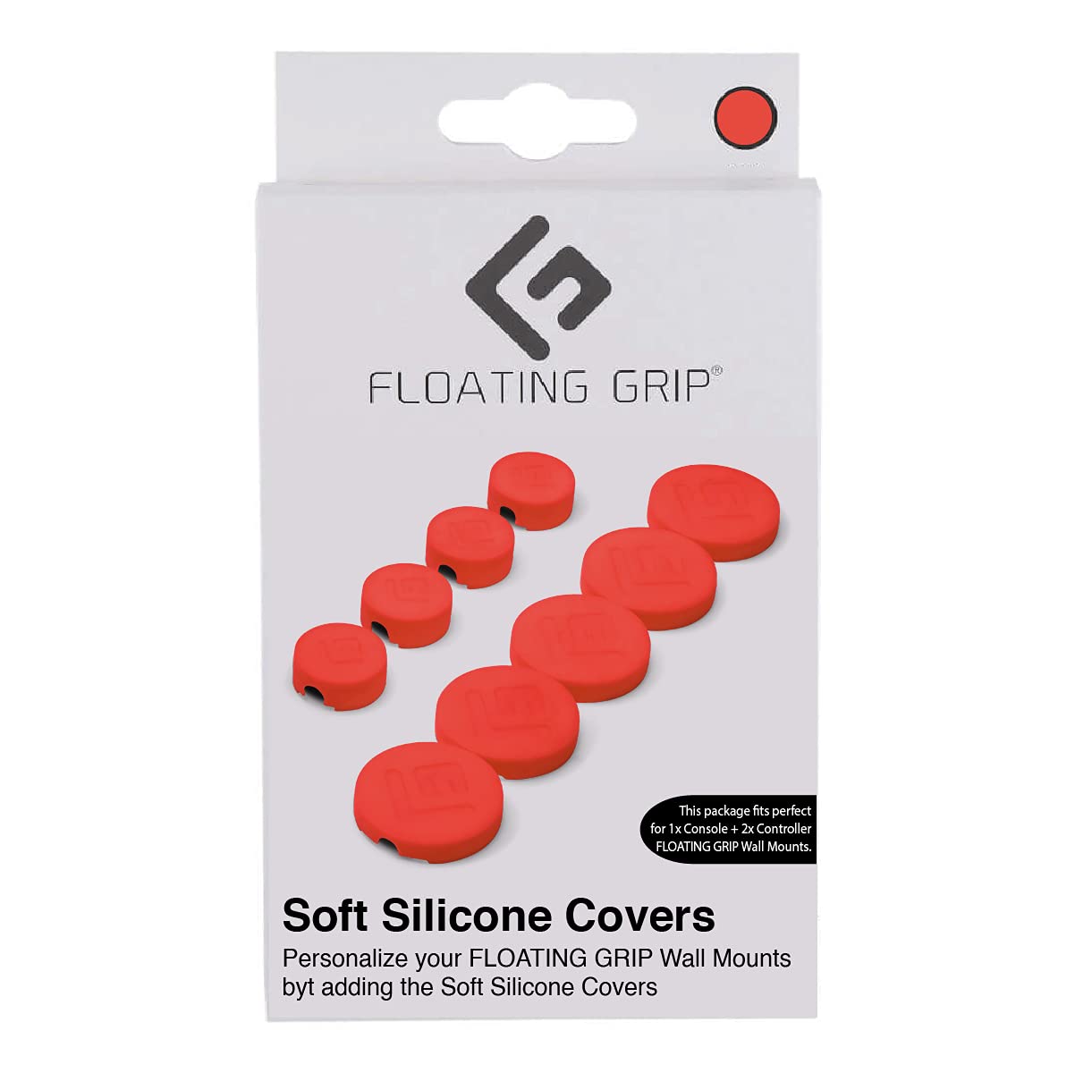 Wall Mount Covers Caps by FLOATING GRIP - Add a bright color to your FLOATING GRIP Wall Mount - Compatible with FLOATING GRIP Wall Mounts (Red)