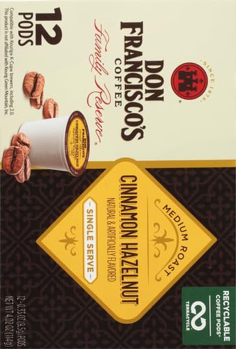 Don Francisco's Hazelnut Flavored K-Cup, Cinnamon, 12 Count