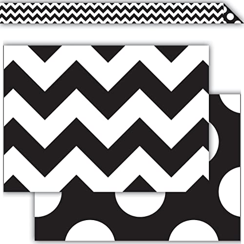 Teacher Created Resources 73174 Black & White Chevron Double-Sided Border