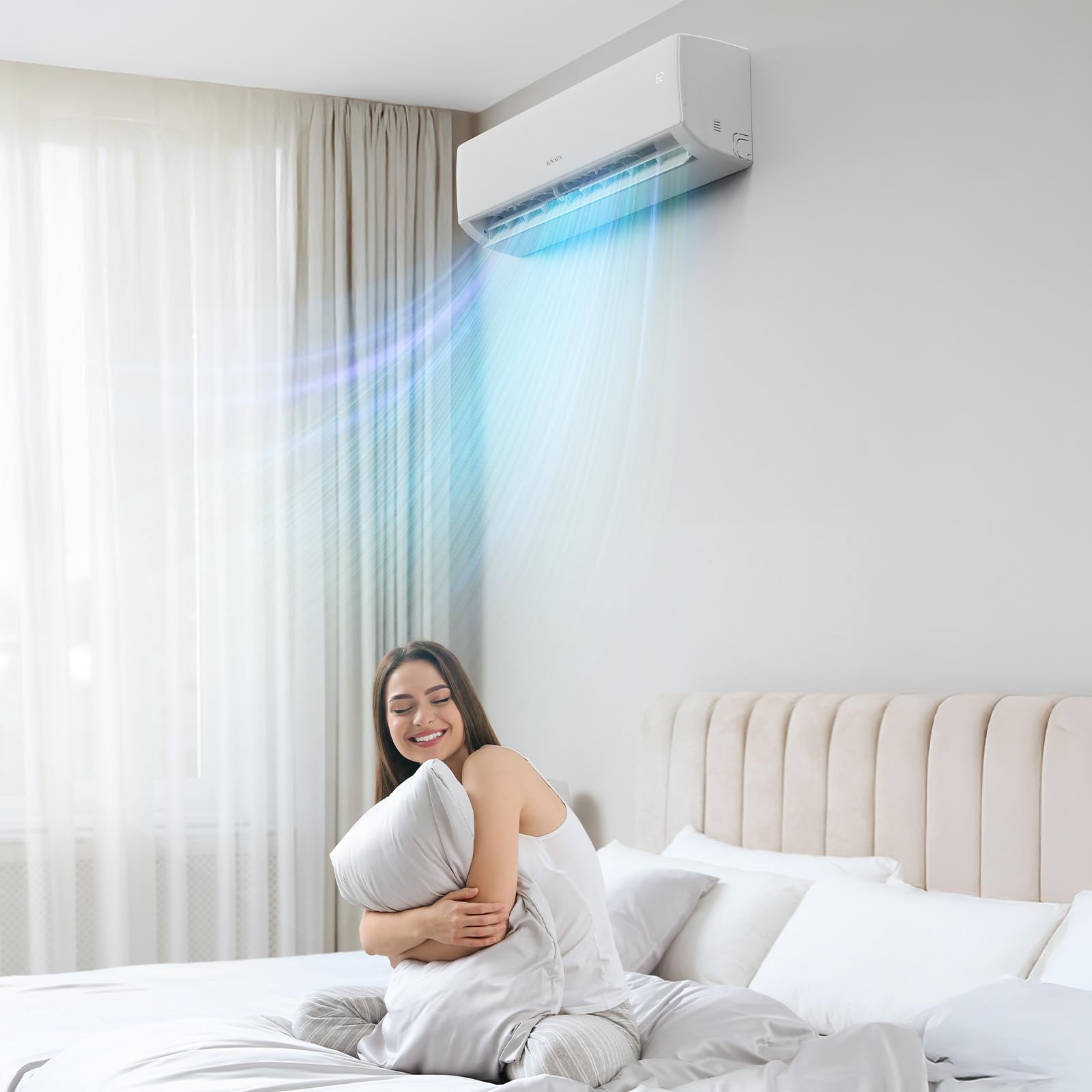ROVSUN 18,000 BTU 19 SEER Mini Split Air Conditioner with Inverter Technology, 230V/60Hz, AHRI Certified, Eco-Friendly, Smart Operation, Quiet Cooler & Heater, Customer Care
