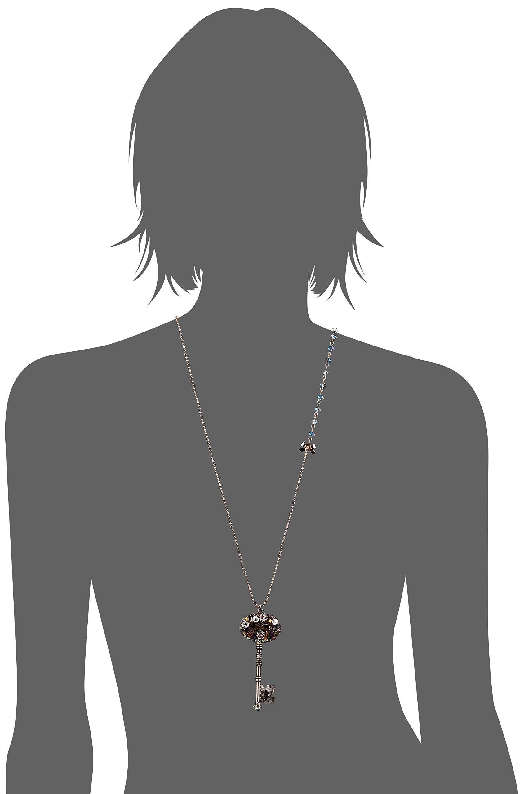 Betsey Johnson Woven Cluster Key Long Pendant Necklace, 31''