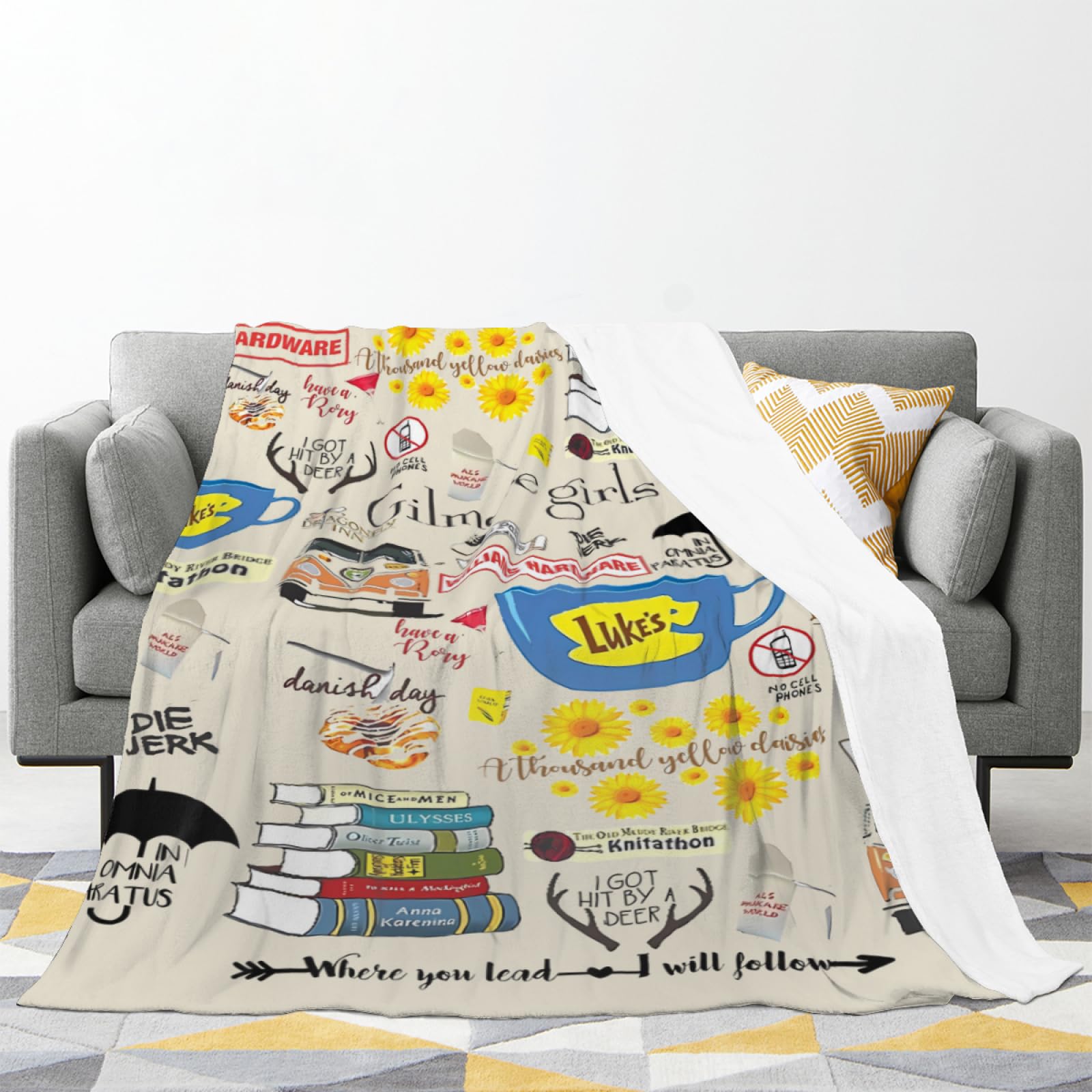 Gilmore Girls Throw Blanket Flannel Blanket Ultra-Soft Fleece Throw Blanket Suitable for All Seasons Couch Bed Living Room 60x50 Inch