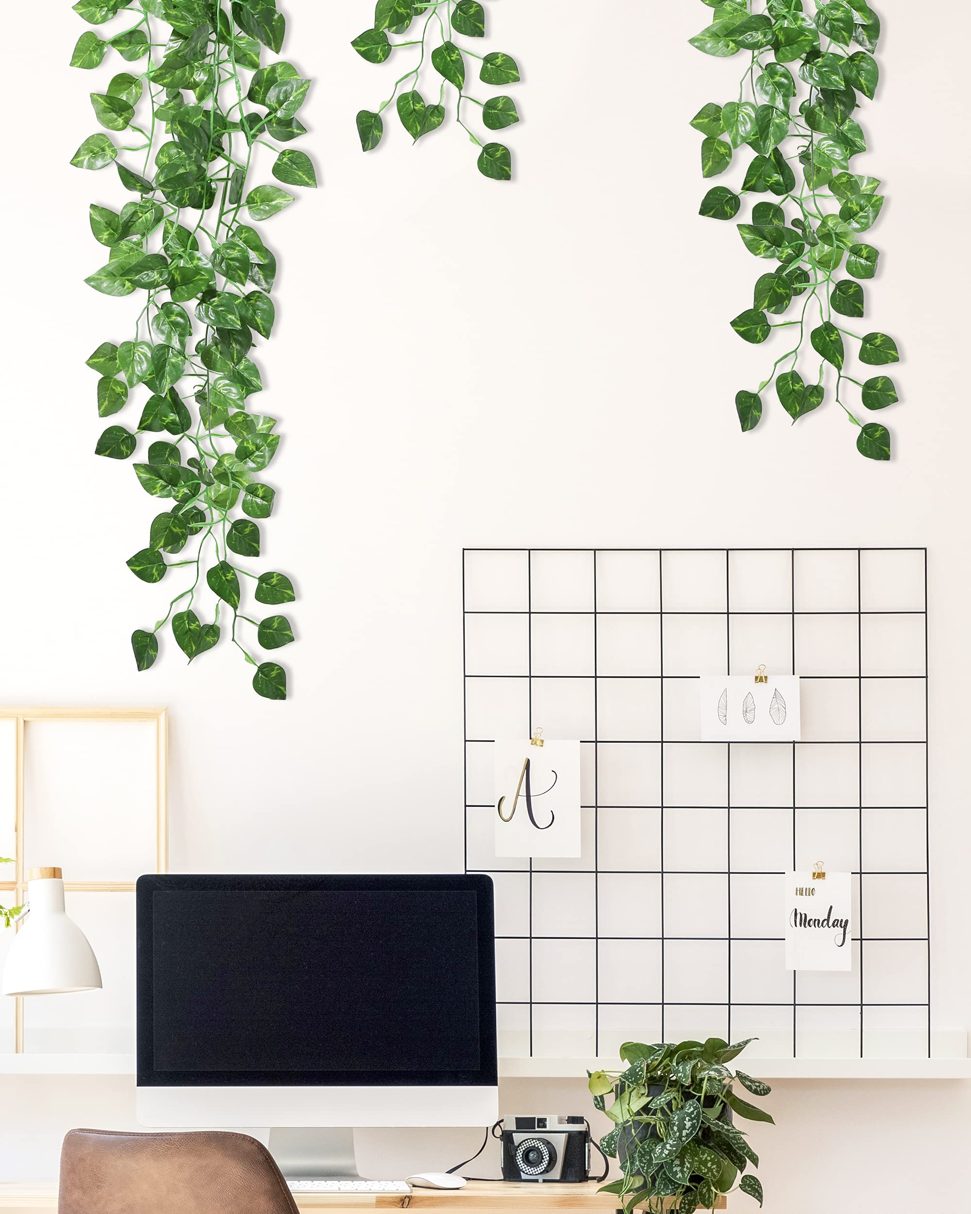 Omldggr 3 Pieces Artificial Hanging Ivy Vine Artificial Hanging Plants for Indoor Outside Home Garden Office Decor