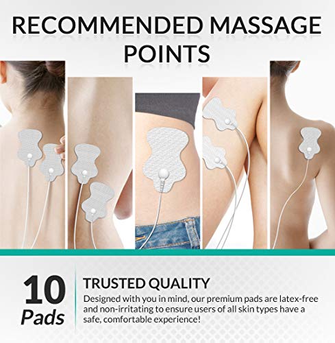 DONECO Omron Compatible TENS Electrodes - 10 (5 Pair) Premium Omron Compatible Replacement Pads for TENS Units