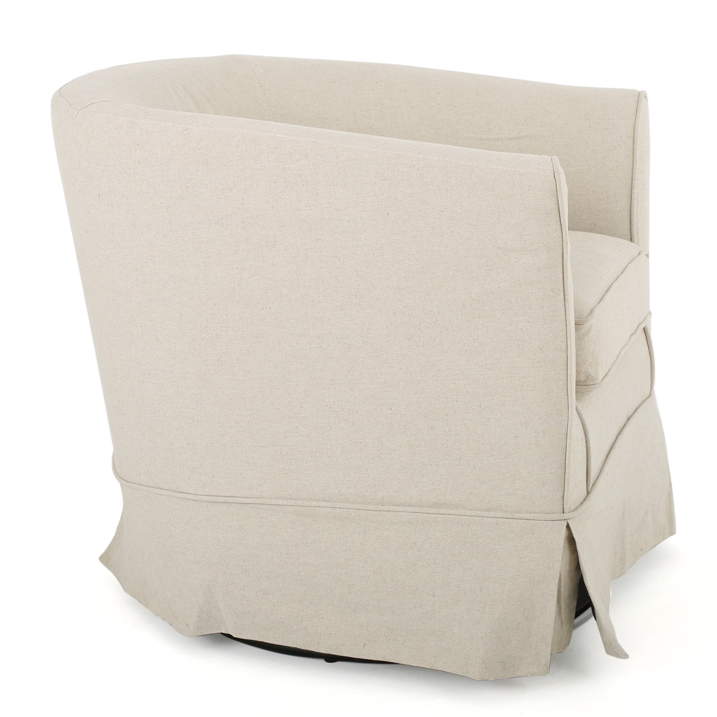 Christopher Knight Home Cecilia Swivel Chair with Loose Cover Rosella Fabric Ottoman