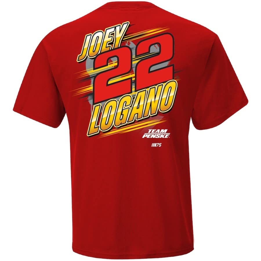 Checkered Flag Sports Joey Logano 22 2023 Racing T-Shirt - Short Sleeve Automotive Racing Apparel Medium