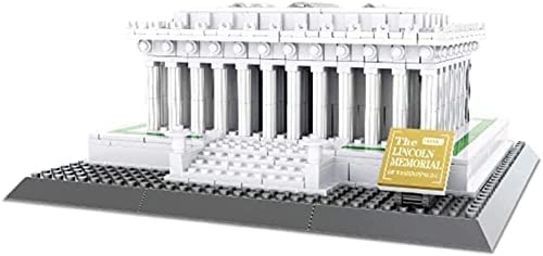 The Lincoln Memorial Building Blocks Toy Bricks Well Detailed Set Architecture Toy Gift for Adults and Teens Washington DC Bricks Modular Set with Memorial Sign Marker for Teens and Adults