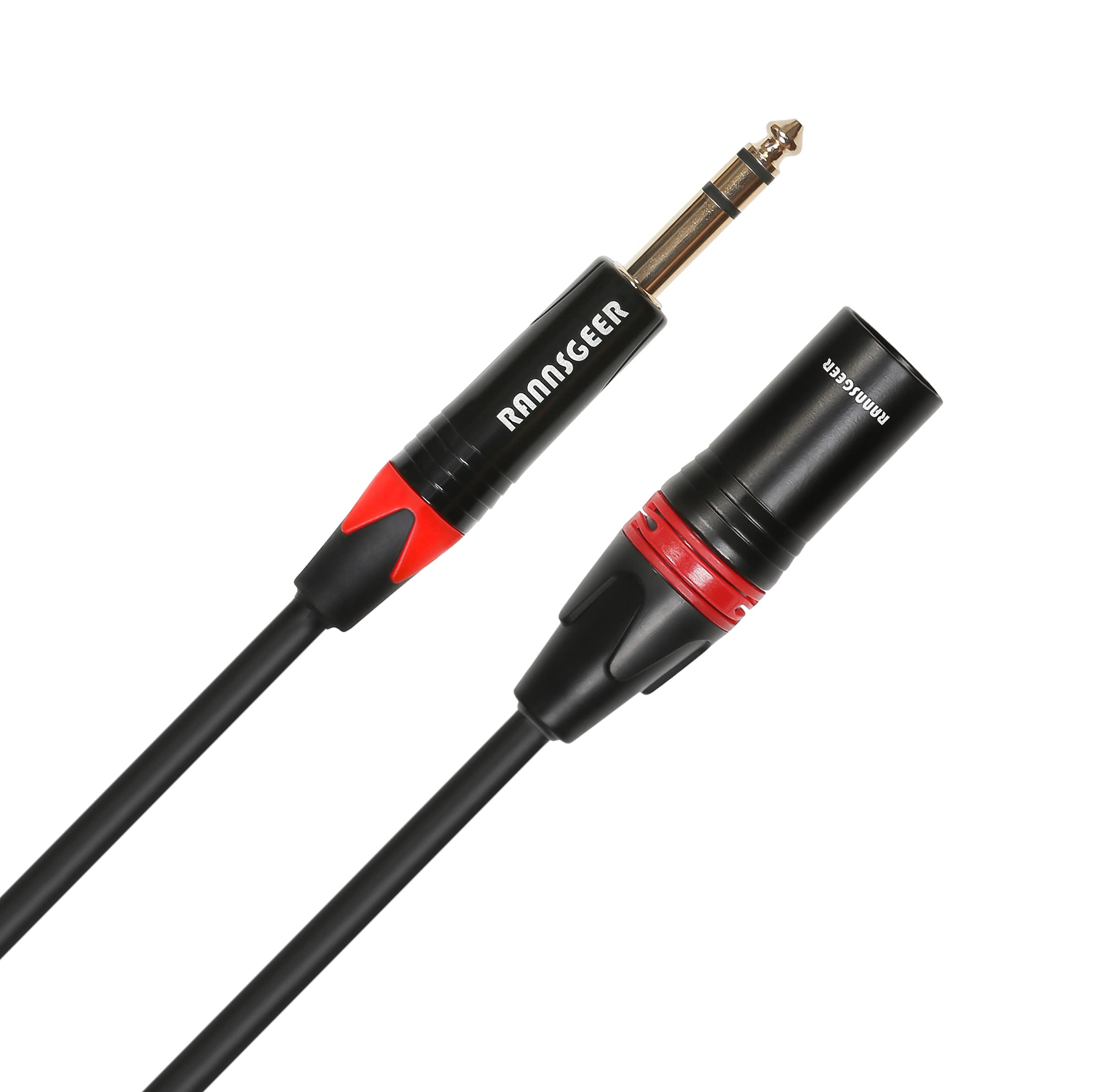 Rannsgeer 2 Pack 1/4 Inch TRS to XLR Male 1 Feet Cable (1 Ft 2 Pack)
