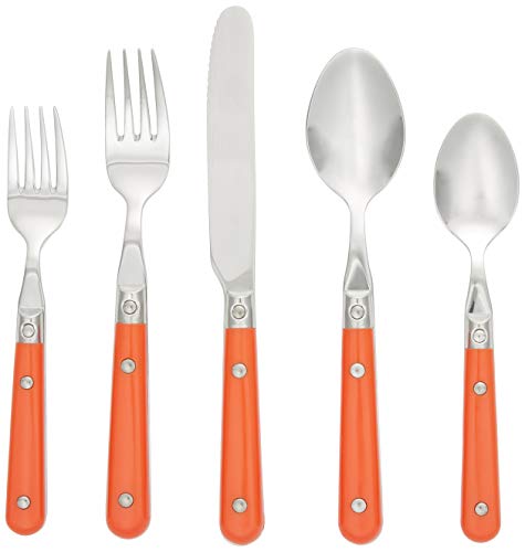 Ginkgo International Le Prix 20-Piece Stainless Steel Flatware place Setting, Persimmon, Service for 4