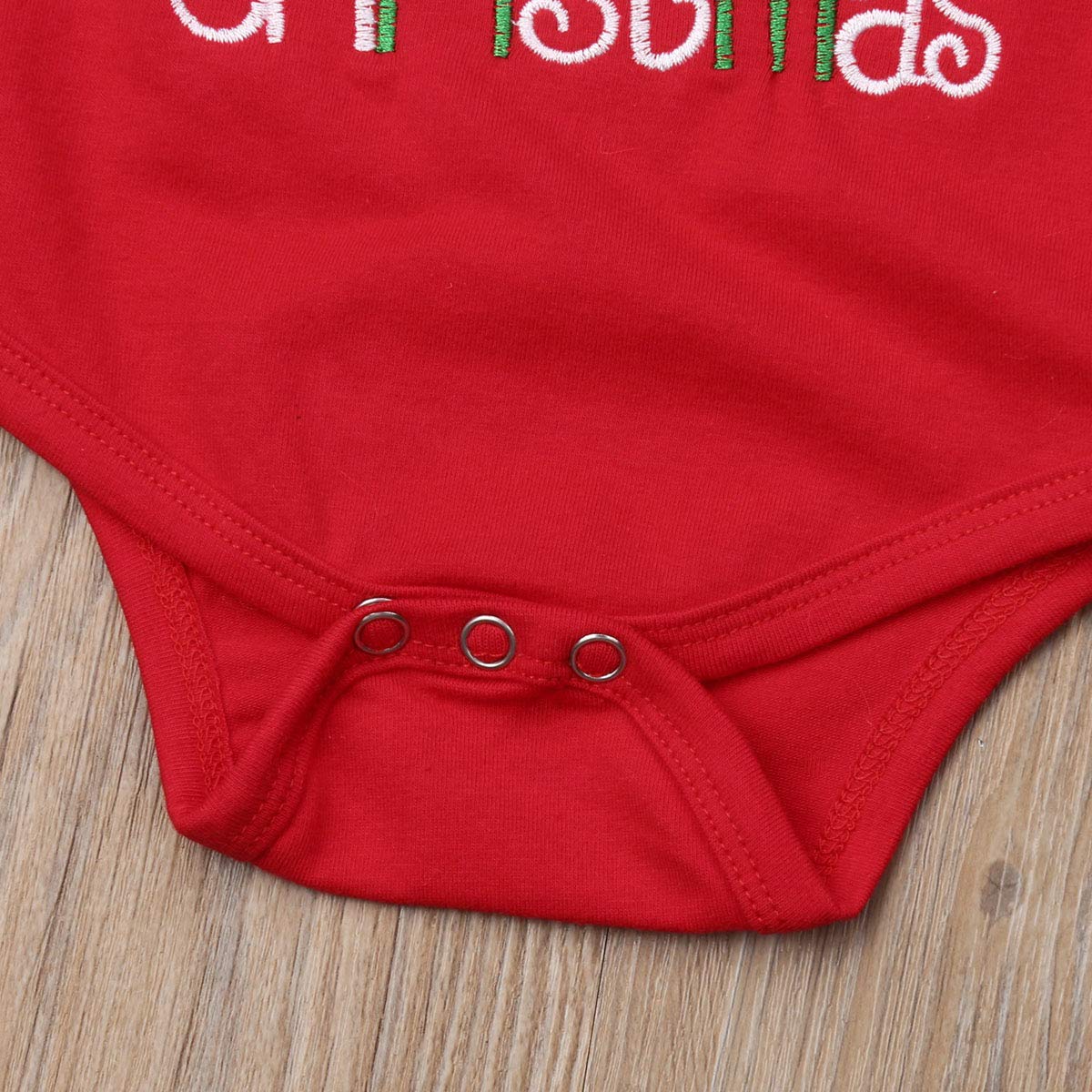 Bowanadacles My First Christmas Newborn Baby Girl Boy Outfit Clothes Long Sleeve Romper Santa Claus Pants 2Pcs Set