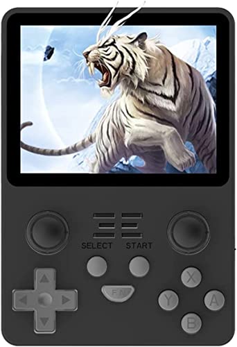 Powkiddy RGB20S Handheld Arcade Game Console, 3.5 Inch Retro Video Game Console, Open Source Game Player, Gift for Children (128G, Black)