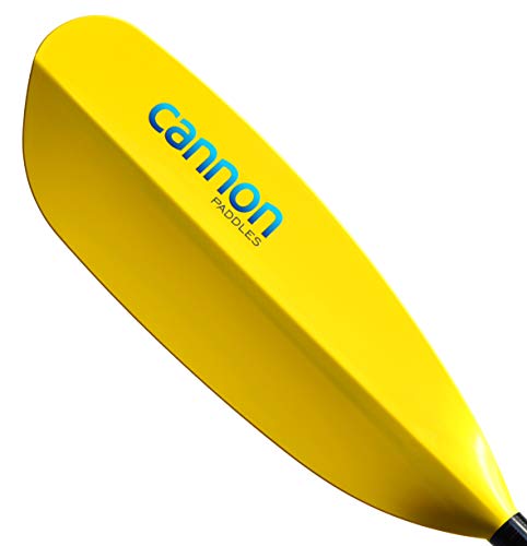Cannon Paddles Nokomis FX Touring Kayak Paddle with Yellow Fiberglass Reinforced Polymer Blades (2-Piece), Black/Yellow, 240cm