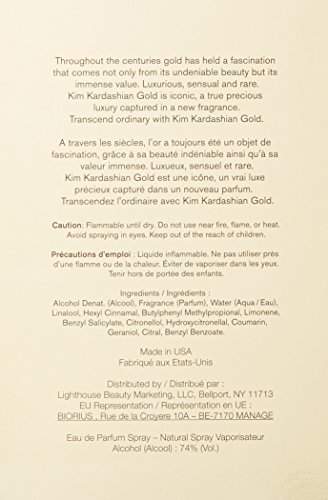 Kim Kardashian Gold Eau De Parfum Spray, 3.4 oz