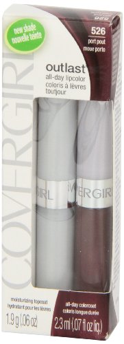 COVERGIRL Outlast All Day Two-Step Lipcolor Port Pout 526, 0.13 Oz, 0.130-Fluid Ounce