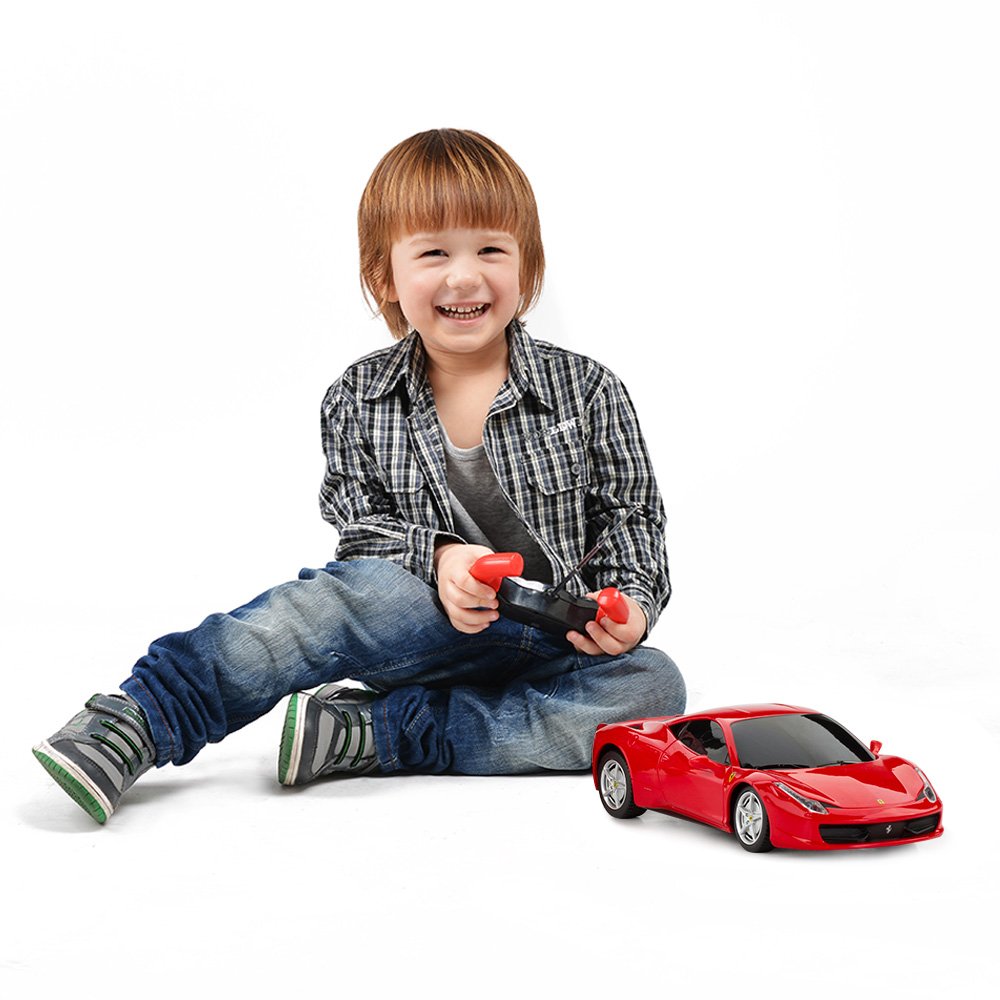RASTAR Ferrari Remote Control Car, 1/24 Scale Ferrari 458 Italia Model Car, Red Ferrari Toy Car