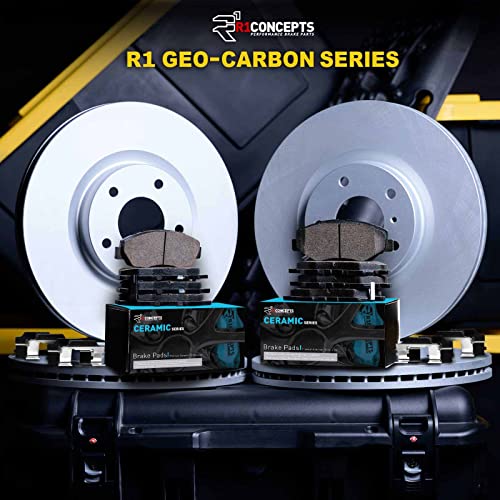 R1 Concepts Front Rear Brakes and Rotors Kit |Front Rear Brake Pads| Brake Rotors and Pads| Ceramic Brake Pads and Rotors |Hardware Kit|fits 2017-2020 Subaru BRZ; Toyota 86