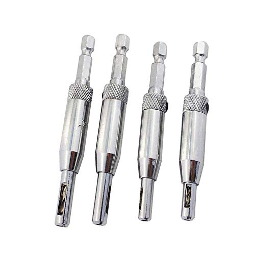 Eyech 4Pcs HSS Door Window Cabinet Self Centering Hinge Drill Bits Set Center Hinge Drill Bit Mill Tool for Opening Hole-5/64 Inch 7/64 Inch 9/64 Inch 11/64 Inch