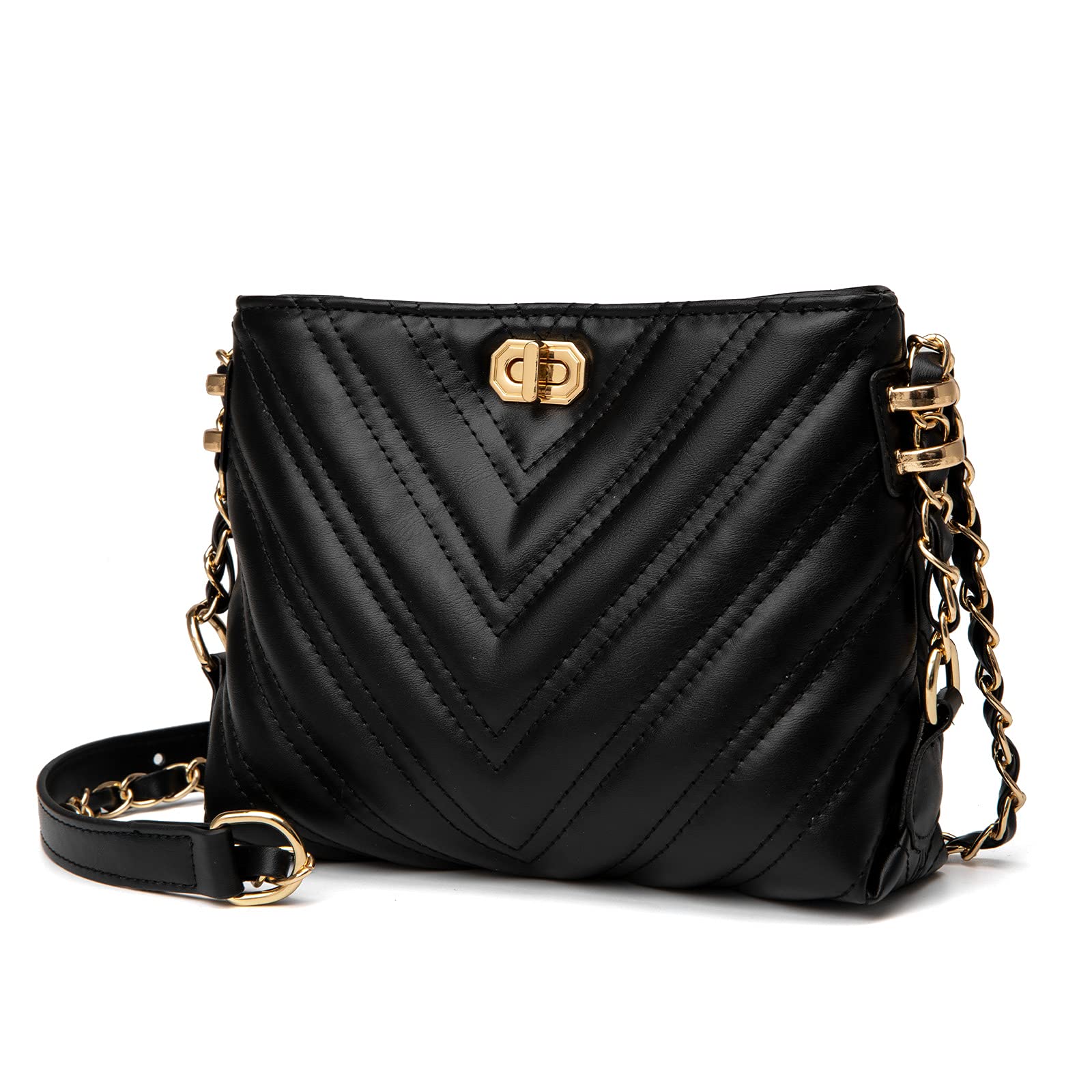 Small Crossbody Bags for Women Purses Fashion Leather Lightweight Handbags Shoulder Bag(Black2)