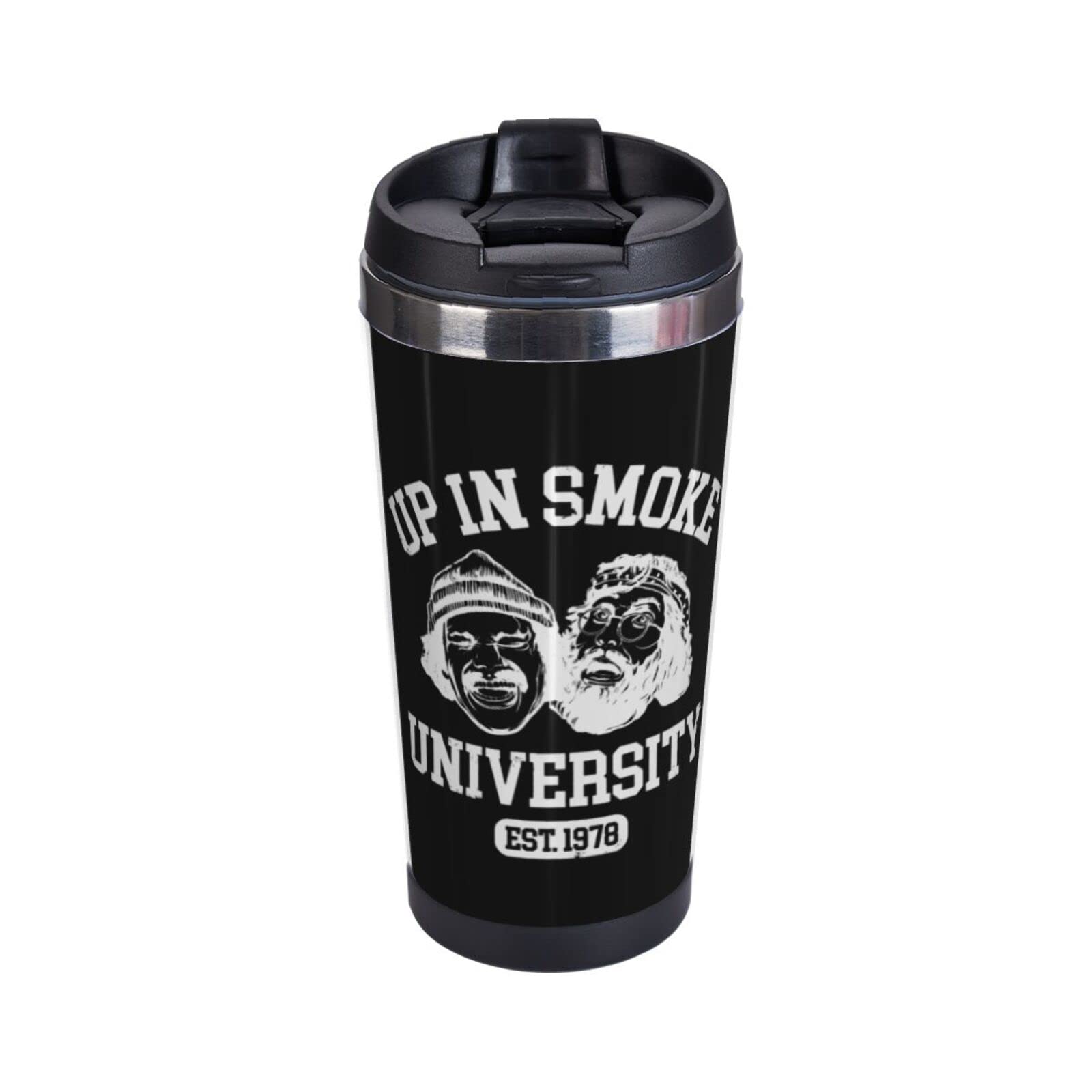 Cheech and Chong University 13 oz Stainless Steel Coffee Cup Suitable for Home, Office, Travel, Party