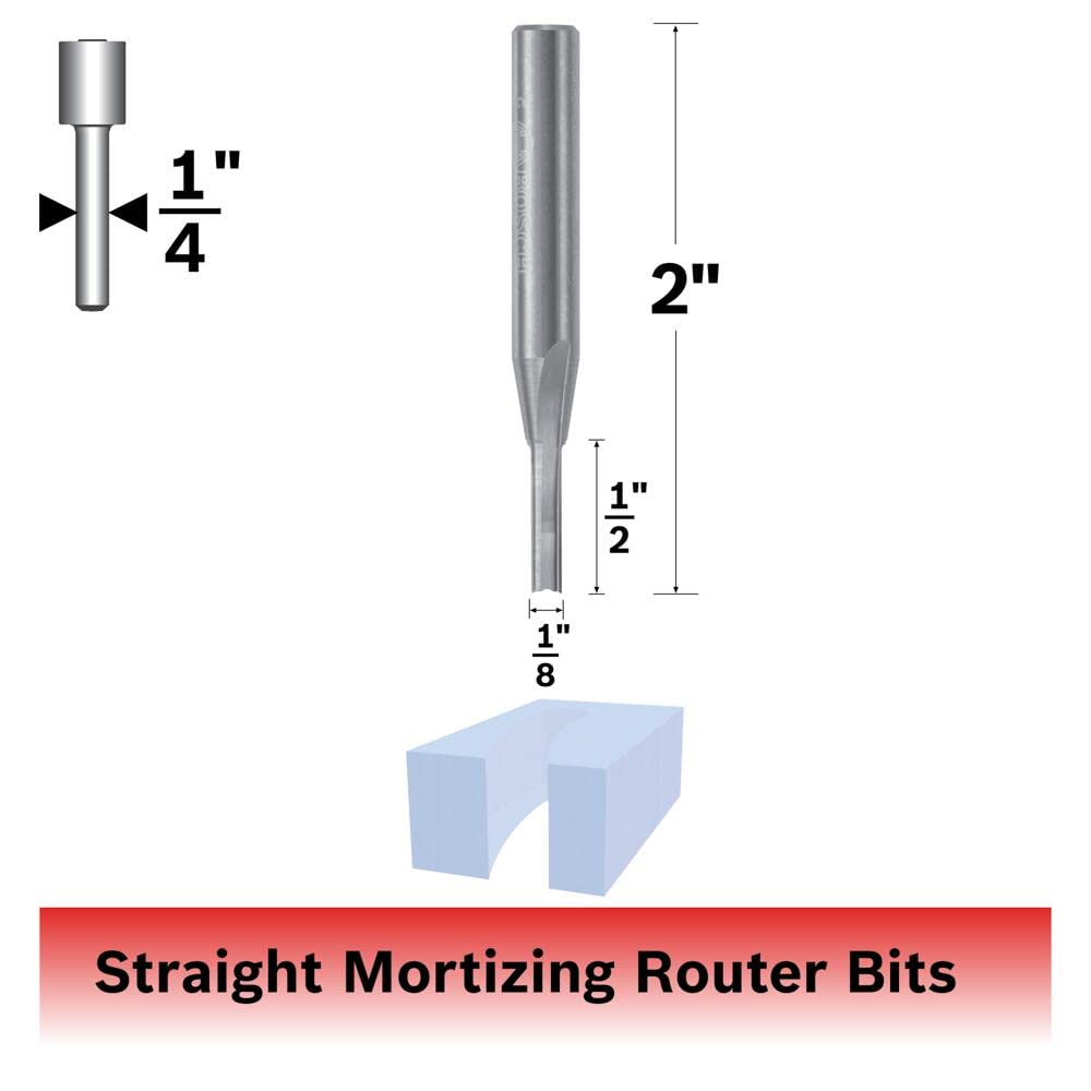BOSCH 86007M 1/8 In. x 1/2 In. Solid Carbide 2-Flute O-Flute Bit