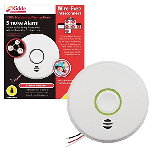 Kidde Hardwired Smoke Detector with 9-Volt Battery Backup (Included), Front-Load Battery Door, Test-Silence Button