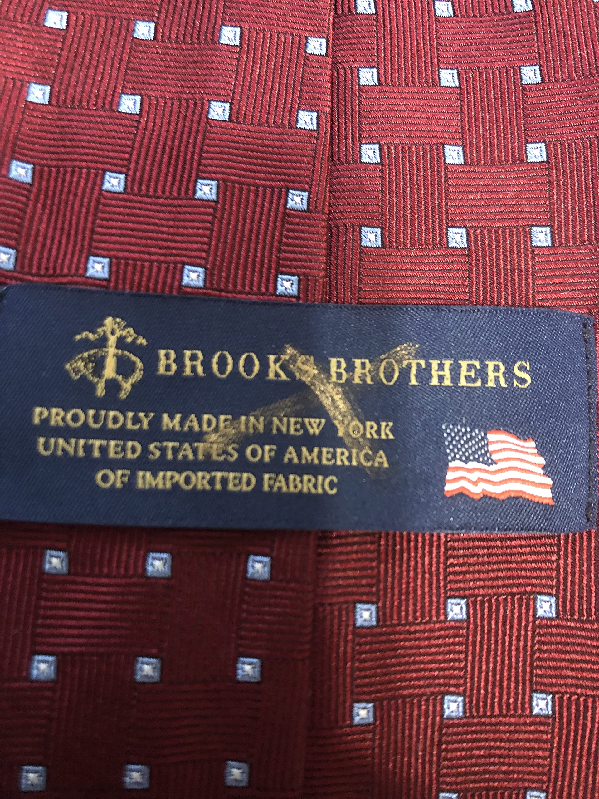 Brooks Brothers Made in New York Burgundy Basketweave Tie