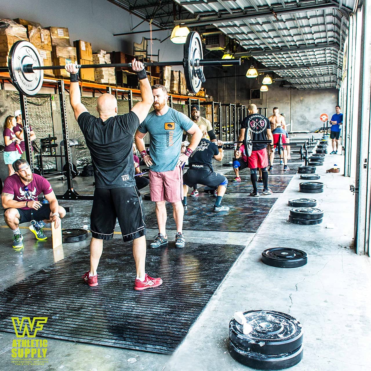 WF Athletic Supply 2 inch Olympic Size Black Premium Bumper Plate with Steel Insert, Great for Strength Training, Weightlifting & Crossfit Competition, Size Options Available