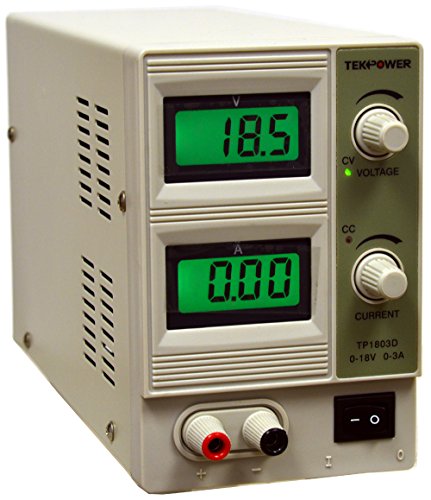 Tekpower HY-1803D Heavy-Duty Digital Variable DC Power Supply, 0-18 Volts @ 0-3 Amps