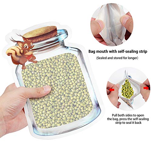 KELYDI Reusable Ziplock Bags, 10 Packs Mason Jar Zipper Bags Portable Leak-proof Plastic Food StorageĀ Pouch Bag for Snack Sandwich Nuts Biscuits Travel Picnic Camping